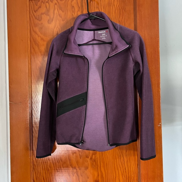 Reebok | Jackets & Coats | Distressed Purple Track Jacket | Poshmark
